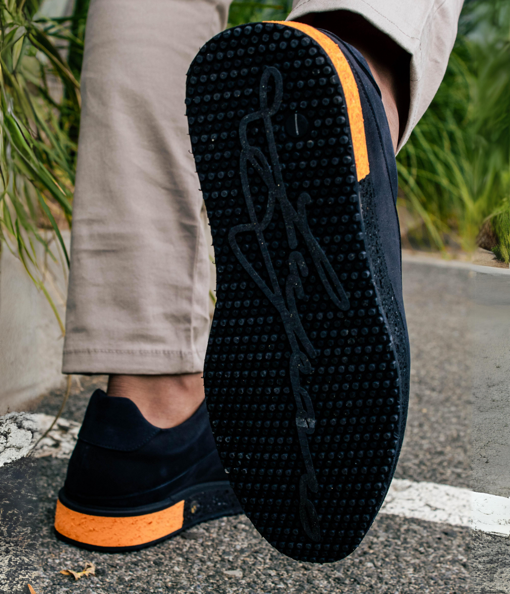 203B - LUFIANO collection Leather Sneaker- Black – Lufiano Apparel