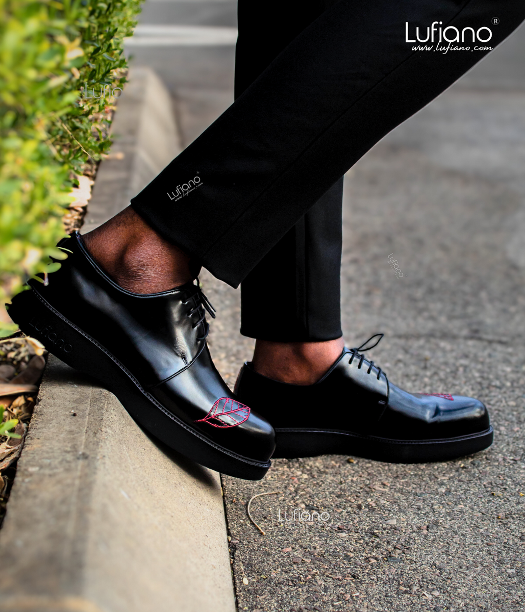 225 - Lufiano Lace up: Black-Red – Lufiano Apparel