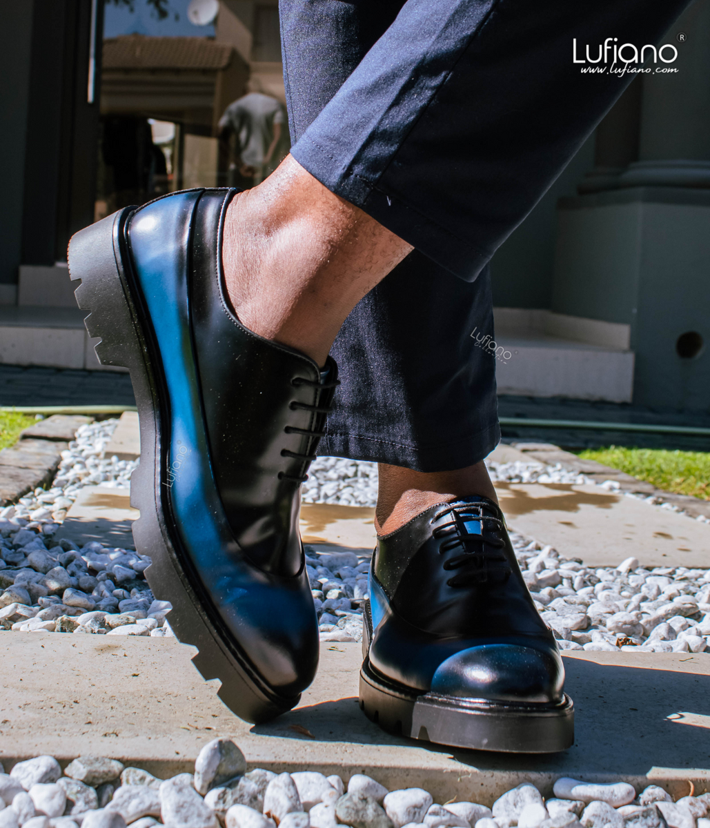 206 - Lufiano Lace Up: Black/blue – Lufiano Apparel