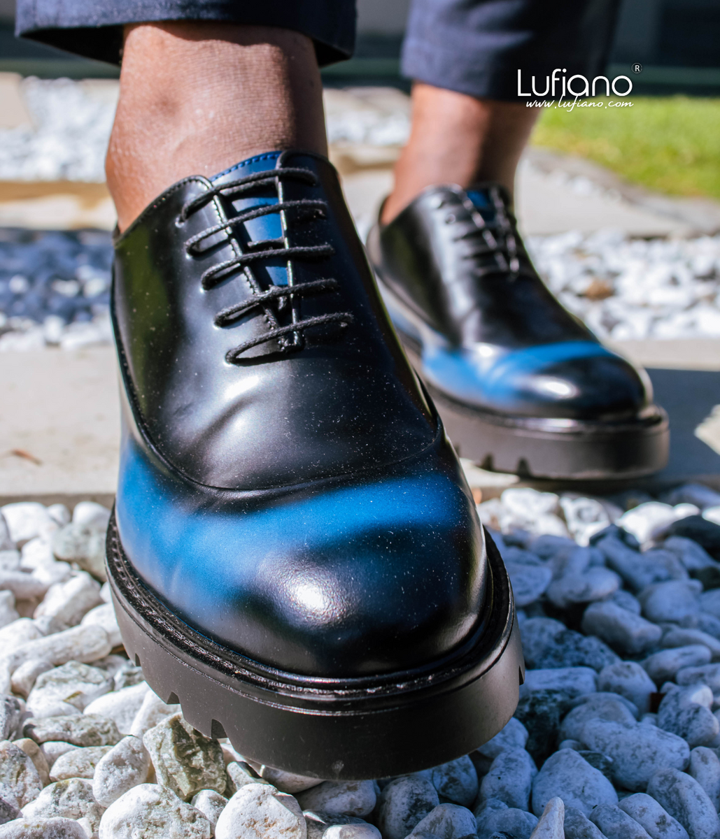 206 - Lufiano Lace Up: Black/blue – Lufiano Apparel