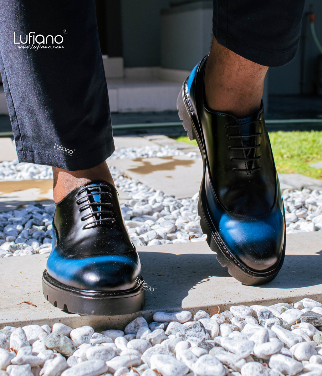 206 - Lufiano Lace Up: Black/blue – Lufiano Apparel