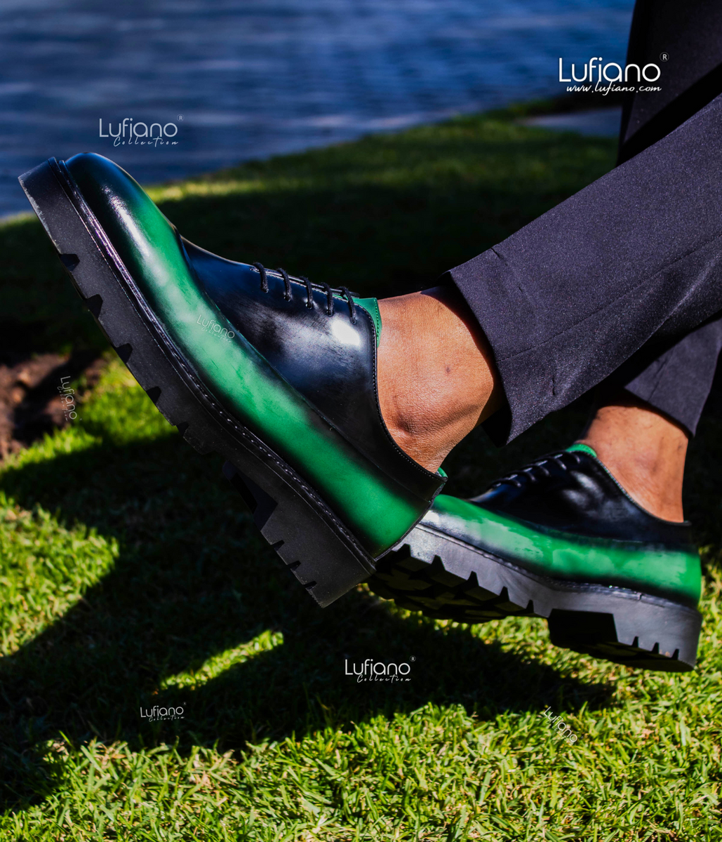206 - Lufiano Lace Up: Black/Green – Lufiano Apparel