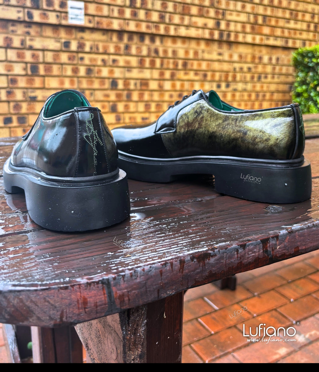161 Lufiano Lace Up: Black and Green – Lufiano Apparel