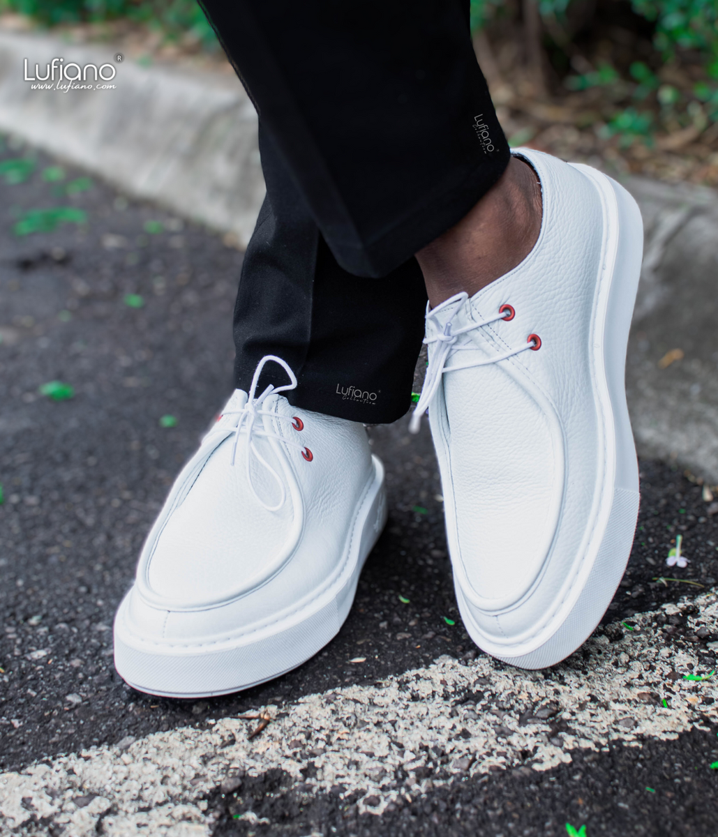 195- Lufiano Lace up: White – Lufiano Apparel