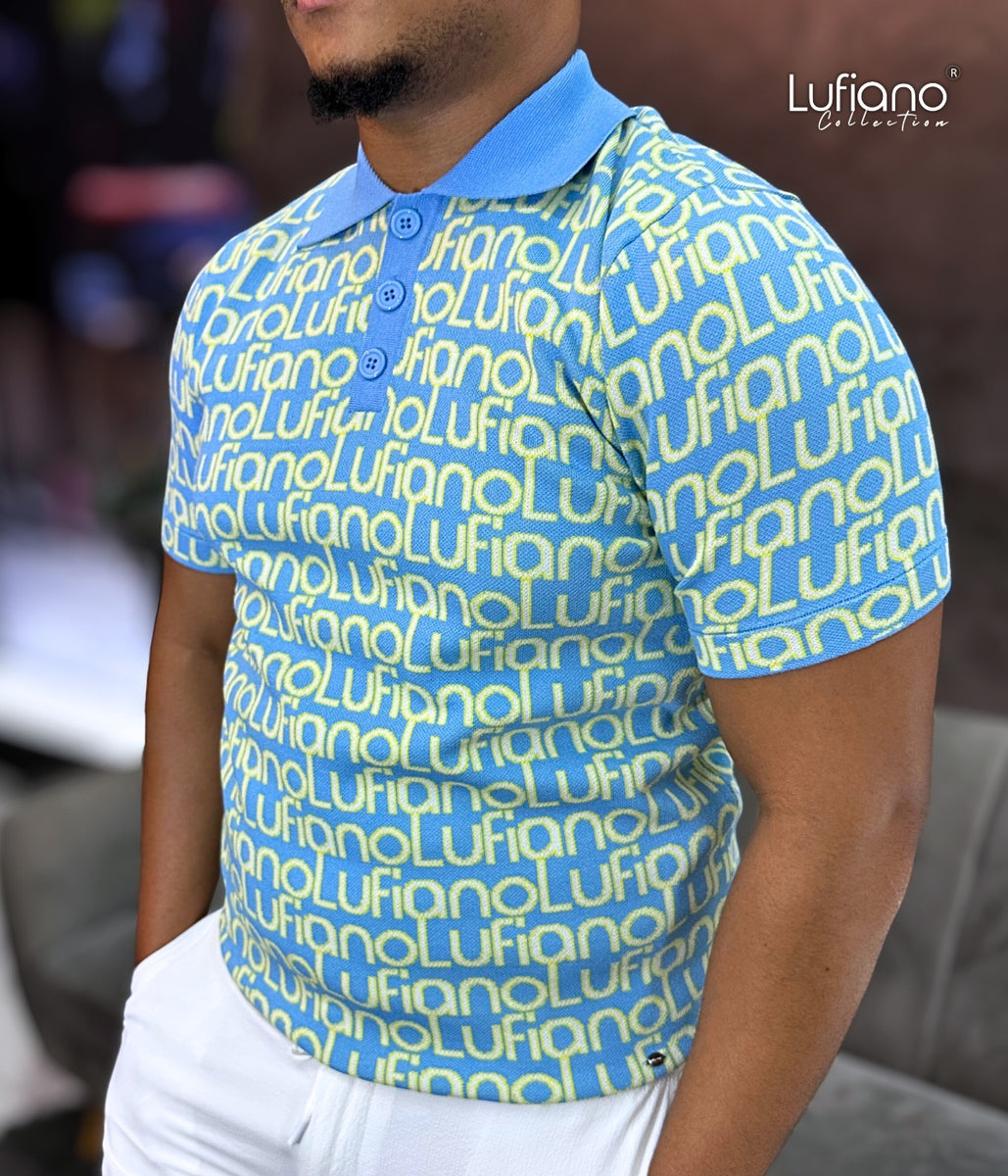 LFN024: Knit Top:Blue-yellow – Lufiano Apparel