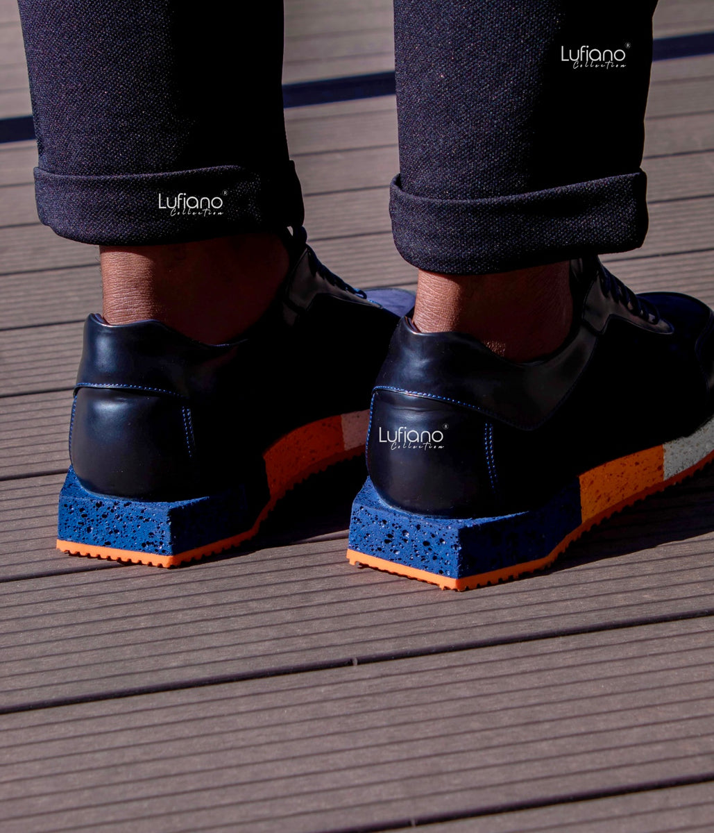 220 - Lufiano Leather Sneaker- Blue – Lufiano Apparel